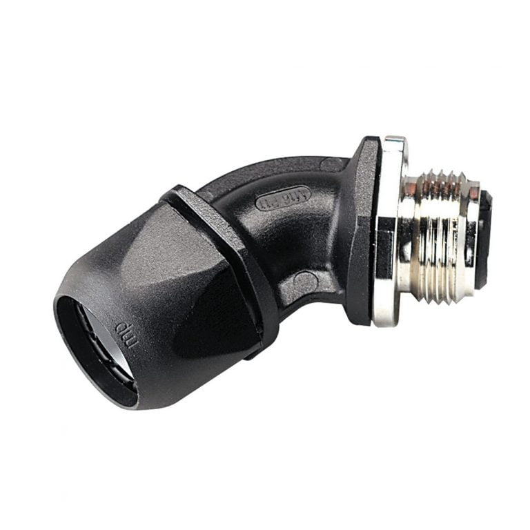 Conector rotativ, cot 45 grade, filet metalic M16 | Cablul.ro