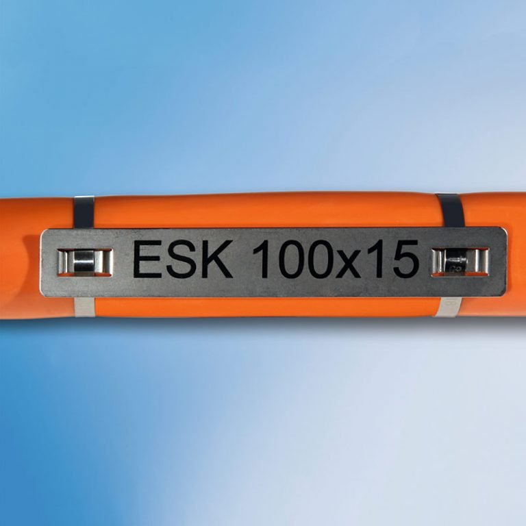 Eticheta inox 80 x 15 mm, prindere cu coliere pe cabluri | Cablul.ro